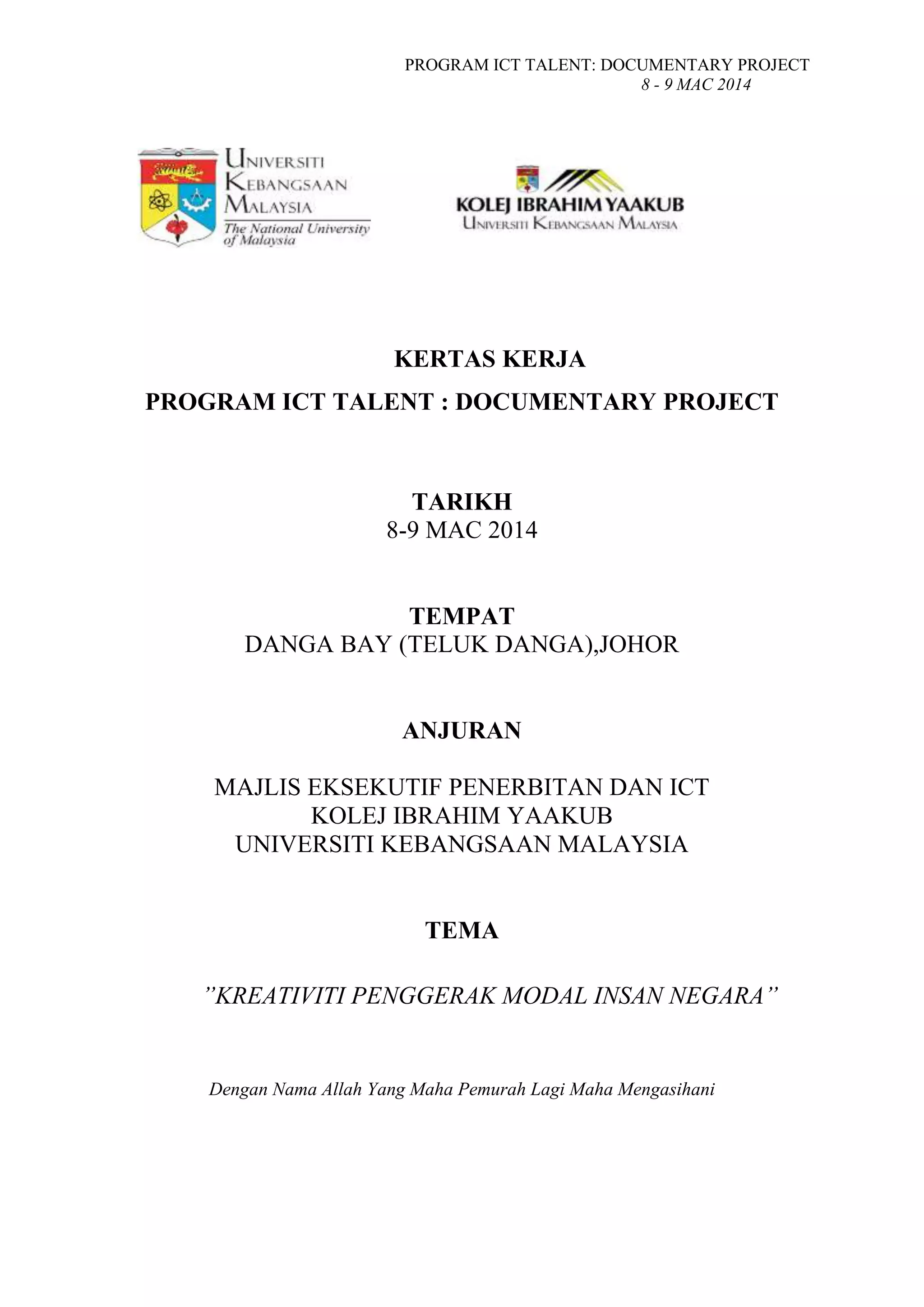 Kertas kerja ict danga bay 3. | PDF