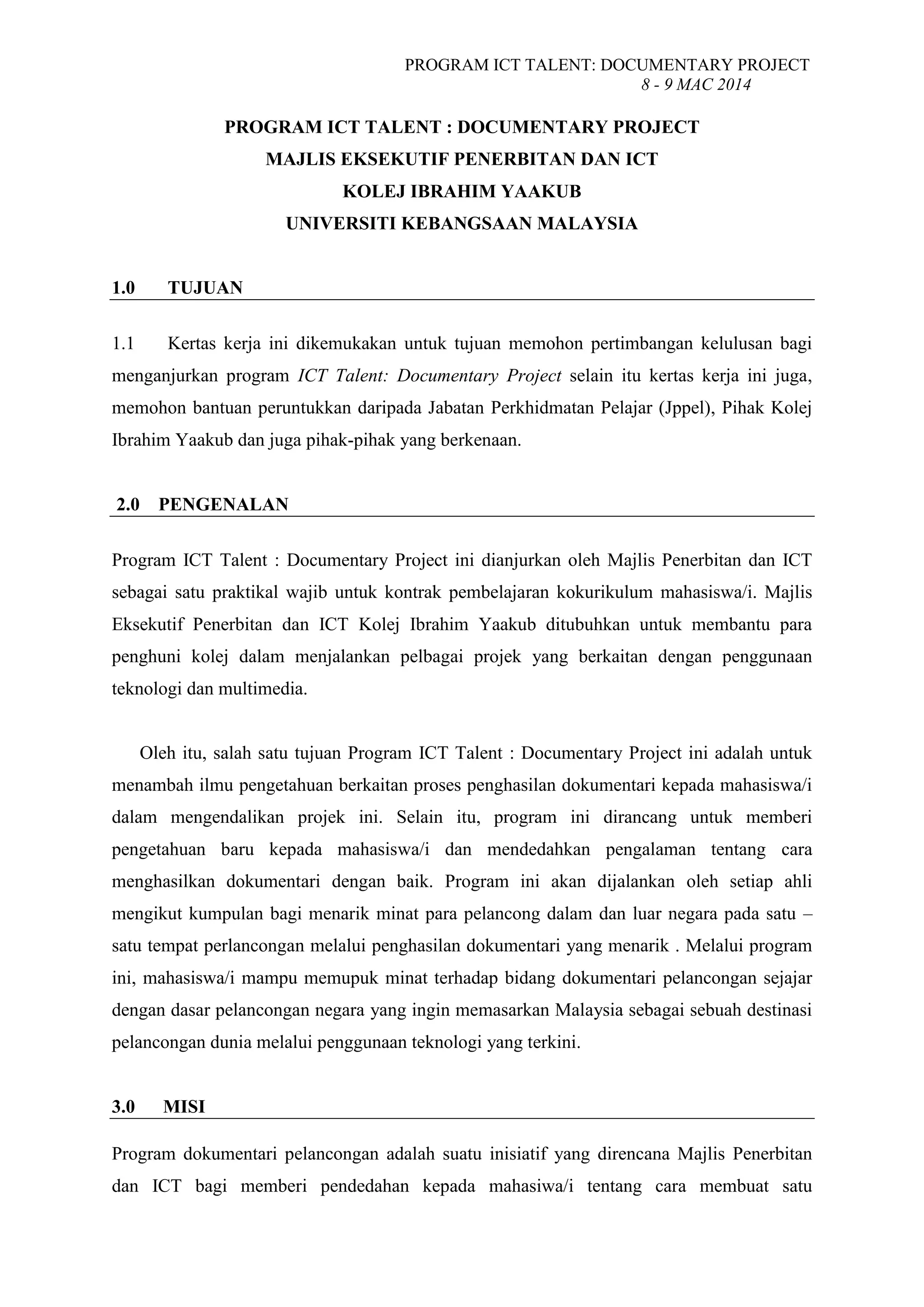 Kertas kerja ict danga bay 3. | PDF