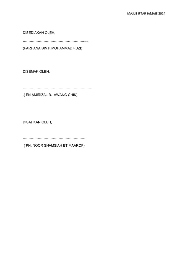 Kertas kerja iftar jamaie 2014 | PDF