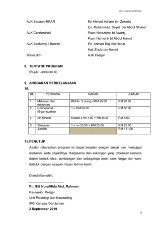 Kertas kerja integriti 2019 | DOCX