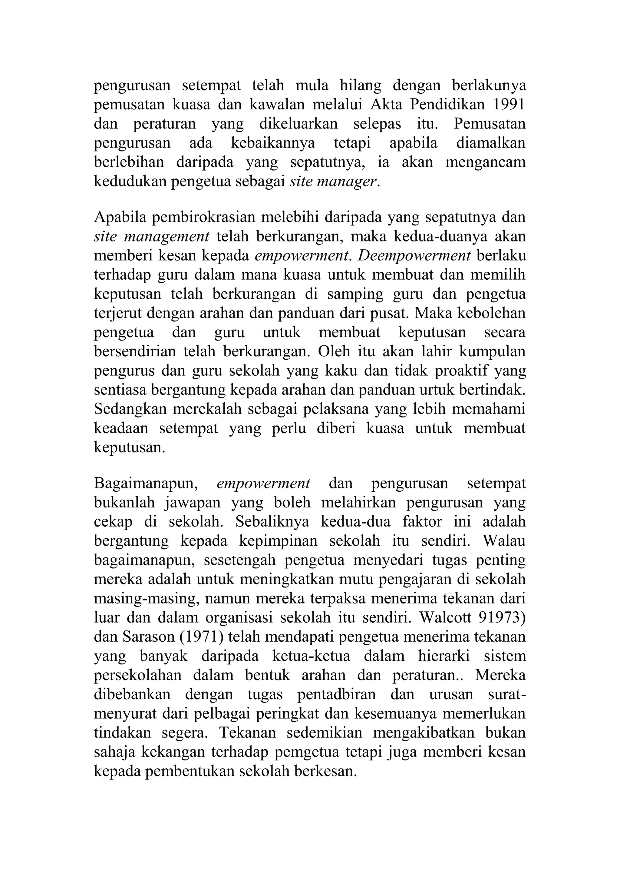 Kertas kerja kajian sistem pendidikan kebangsaan | DOCX