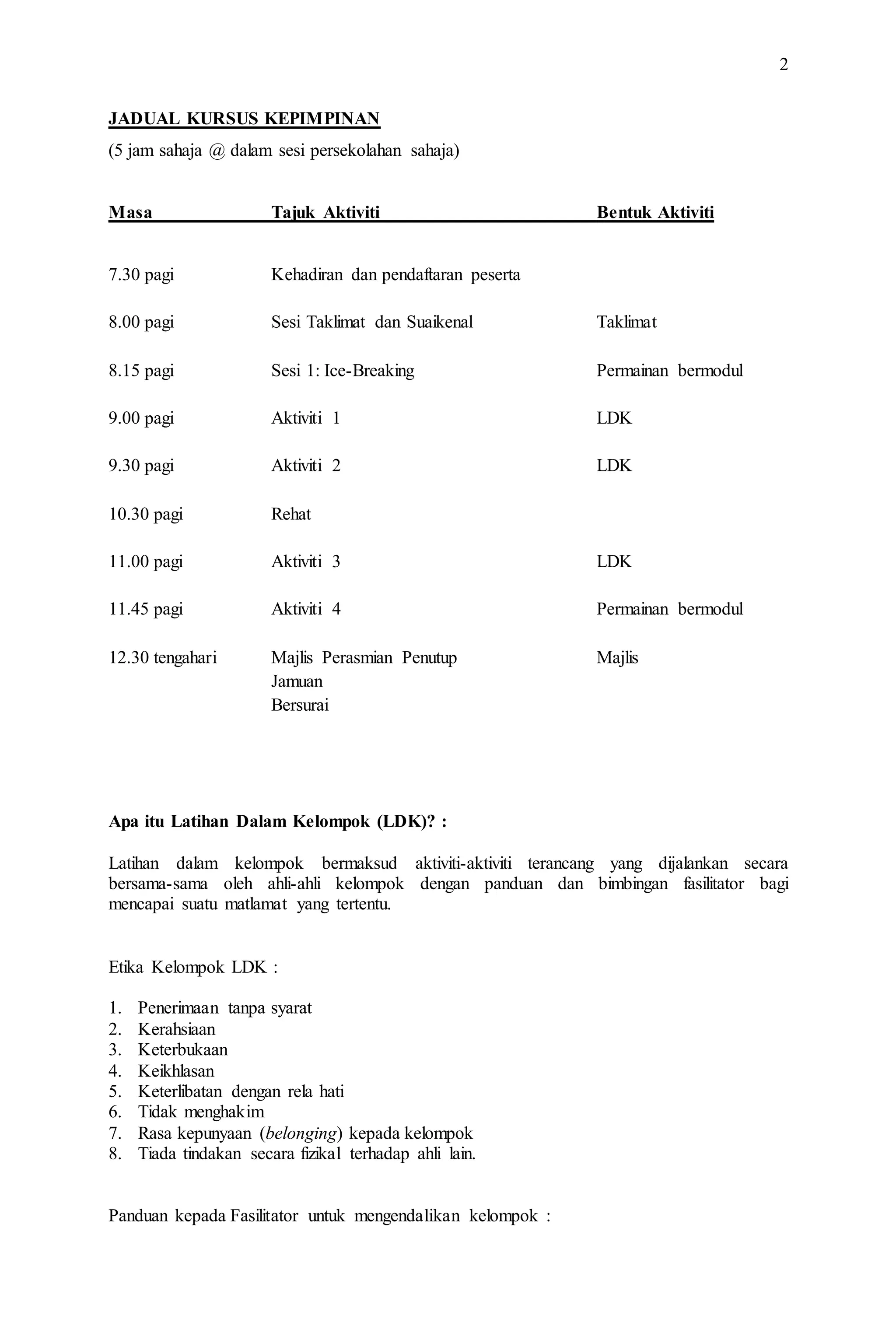Kertas kerja kem kepimpinan beserta modul ldk.doc