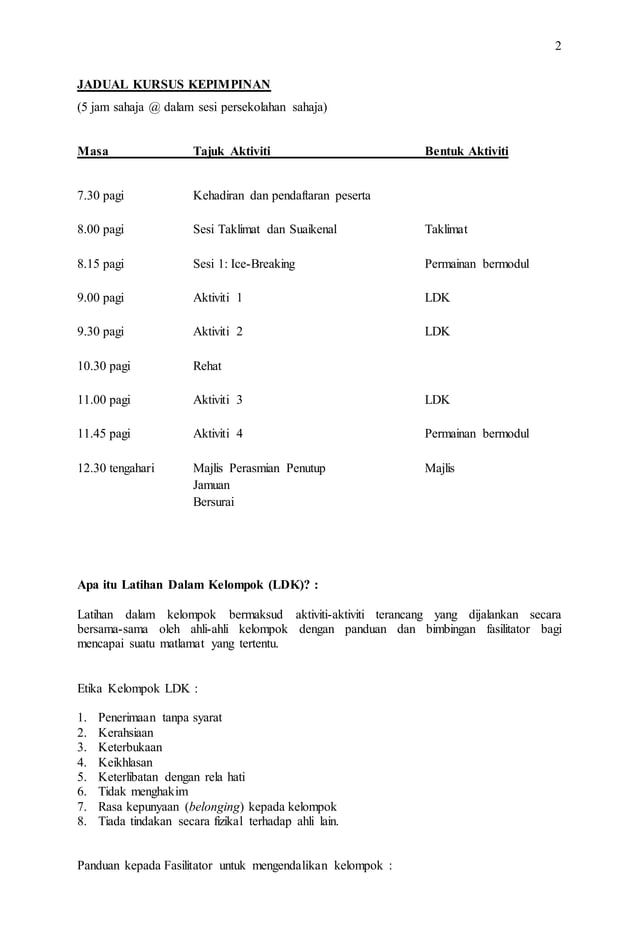 Kertas kerja kem kepimpinan beserta modul ldk.doc