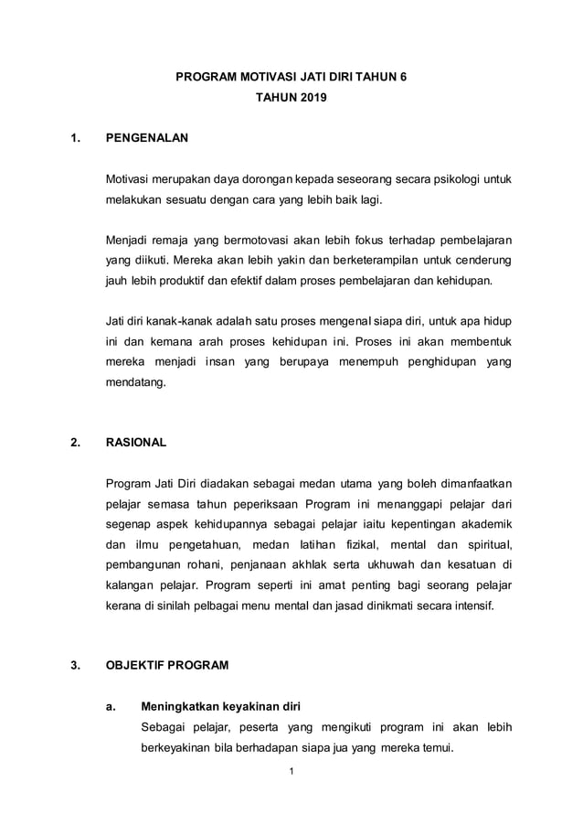 Kertas kerja kem motivasi 2019 | DOCX
