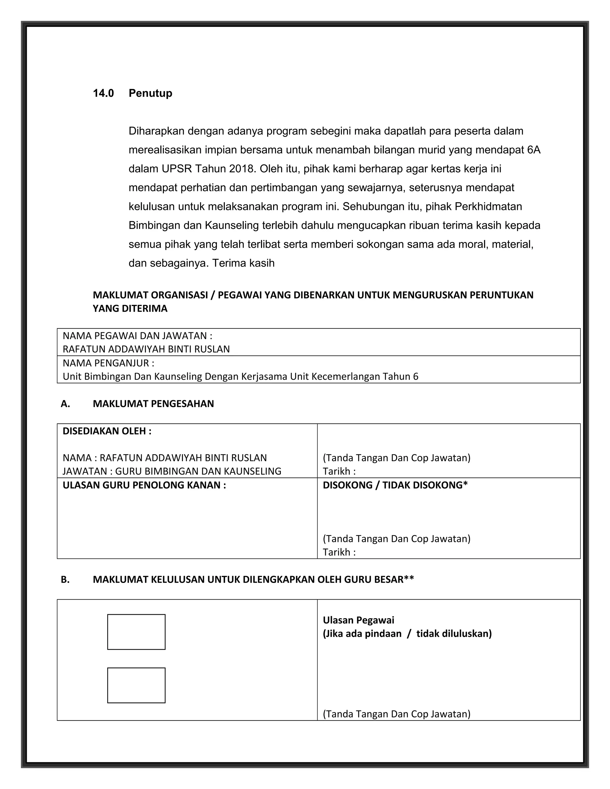 Kertas kerja kem pecutan akhir tahun 6 2018 | DOC