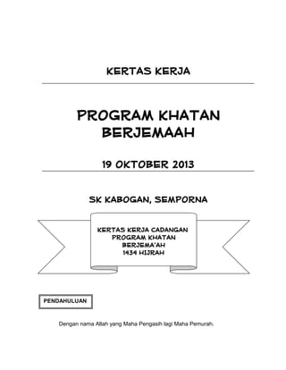 Kertas kerja khatan sk kabogan semporna sabah | PDF