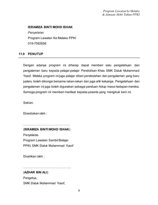 Kertas kerja lawatan ke melaka | DOCX