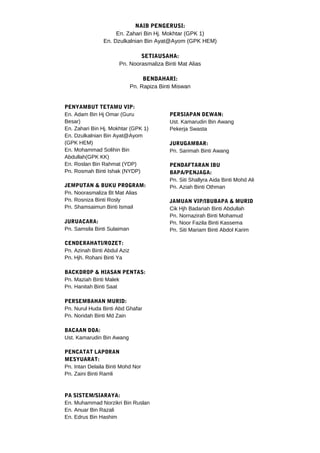 Kertas kerja mesy agung 2013edit | PDF