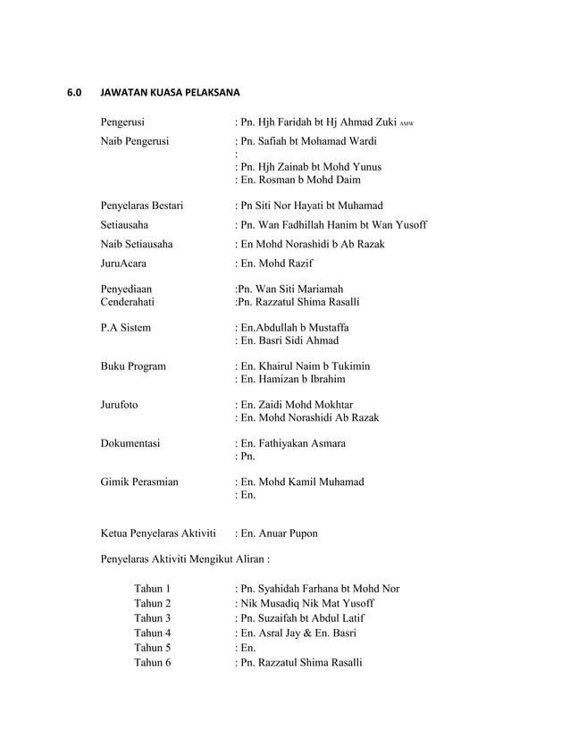Kertas kerja minggu ict peringkat sk au keramat | DOCX