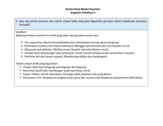 Kertas Kerja Modul 4 KP 3 pembelajaran mendalam | PDF