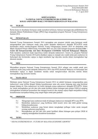 Kertas kerja NYES 2014 | PDF