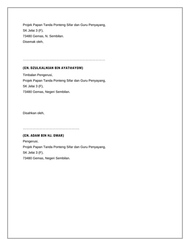 Kertas kerja papan tanda projek papan tanda ponteng sifar dan guru ...