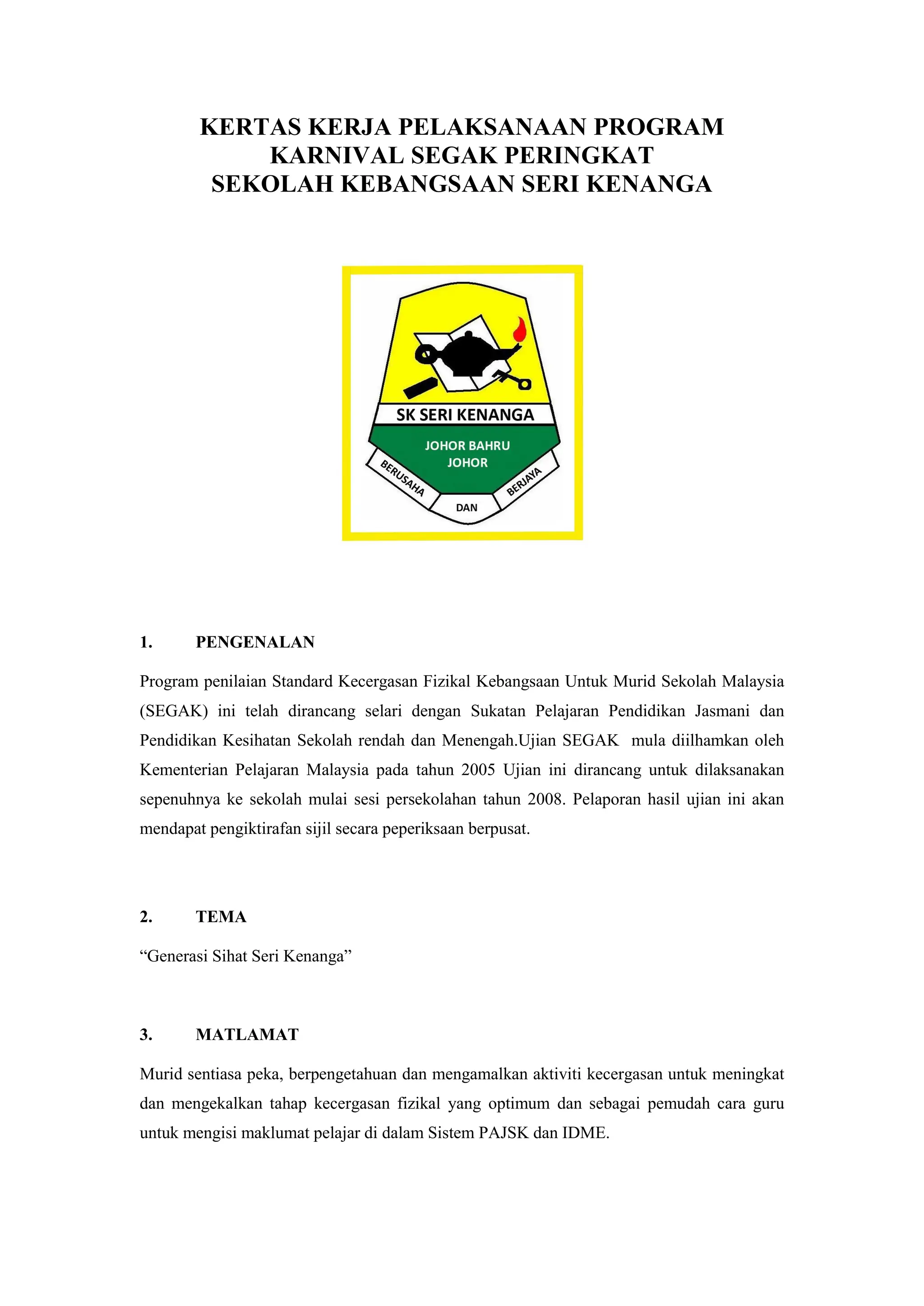 KERTAS KERJA PELAKSANAAN PROGRAM KARNIVAL SEGAK NEW.pdf