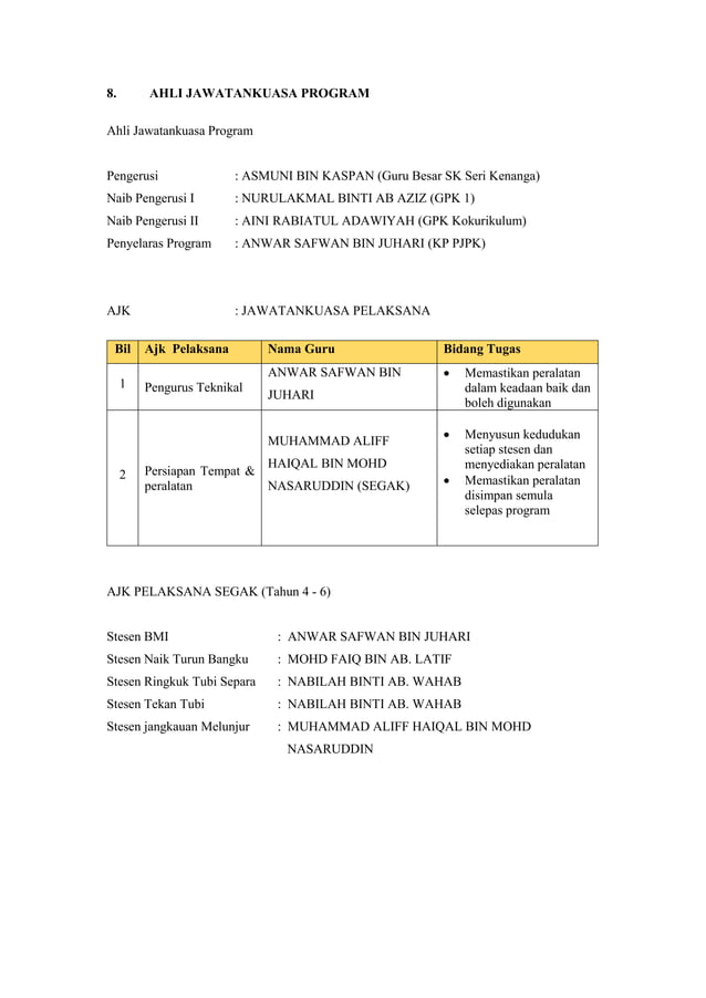 KERTAS KERJA PELAKSANAAN PROGRAM KARNIVAL SEGAK NEW.pdf