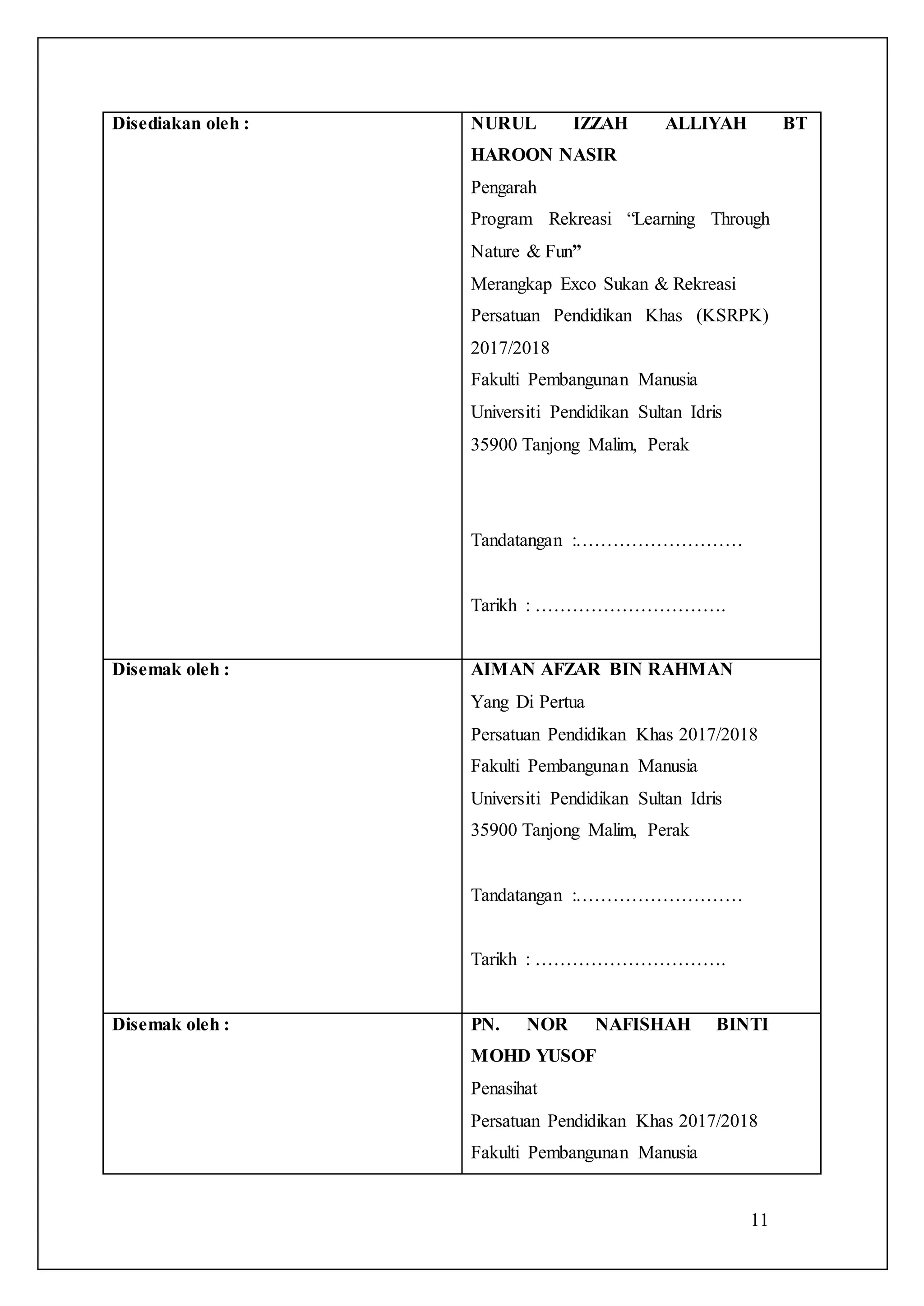 Kertas kerja pengurusan sukan dan rekreasi | DOCX
