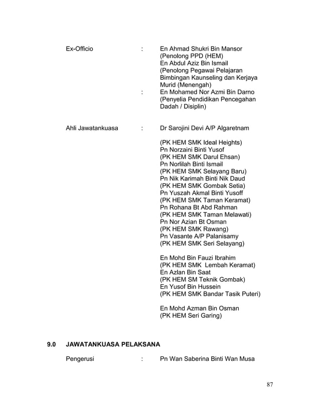 Kertas kerja pertandingan pengurusan sudut kpj | PDF