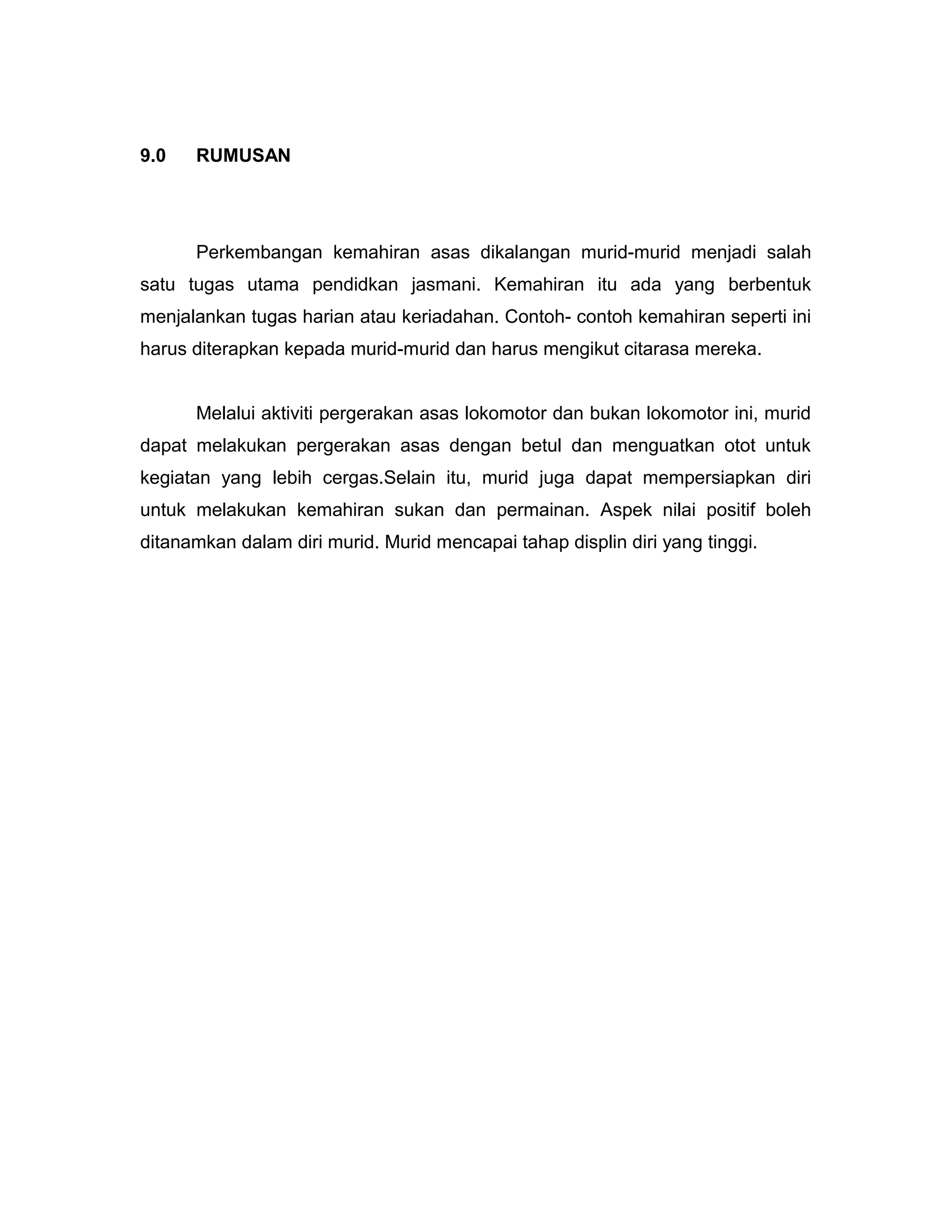 PERGERAKAN ASAS ( LOKOMOTOR, BUKAN LOKOMOTOR DAN MANIPULASI ALATAN | DOC