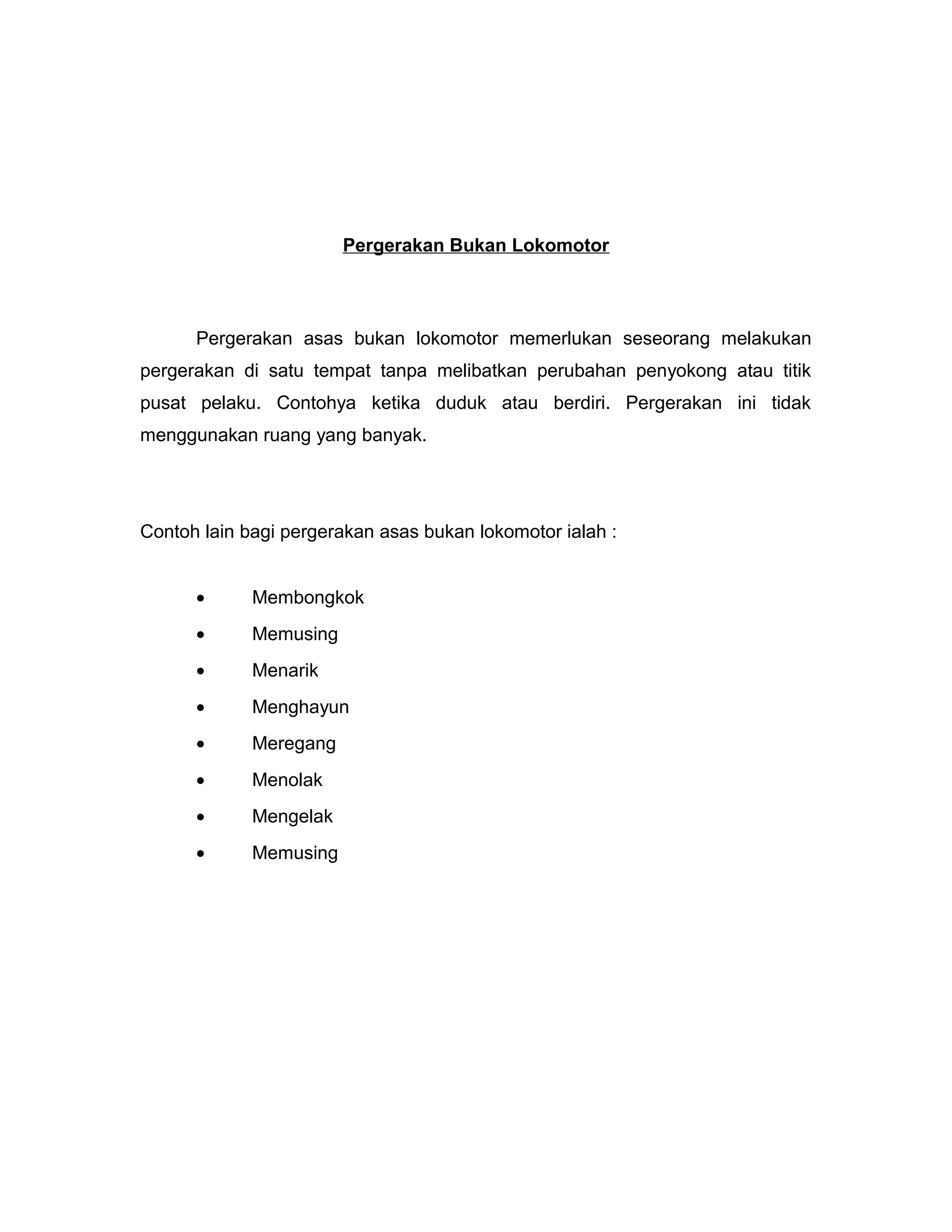 PERGERAKAN ASAS ( LOKOMOTOR, BUKAN LOKOMOTOR DAN MANIPULASI ALATAN | DOC