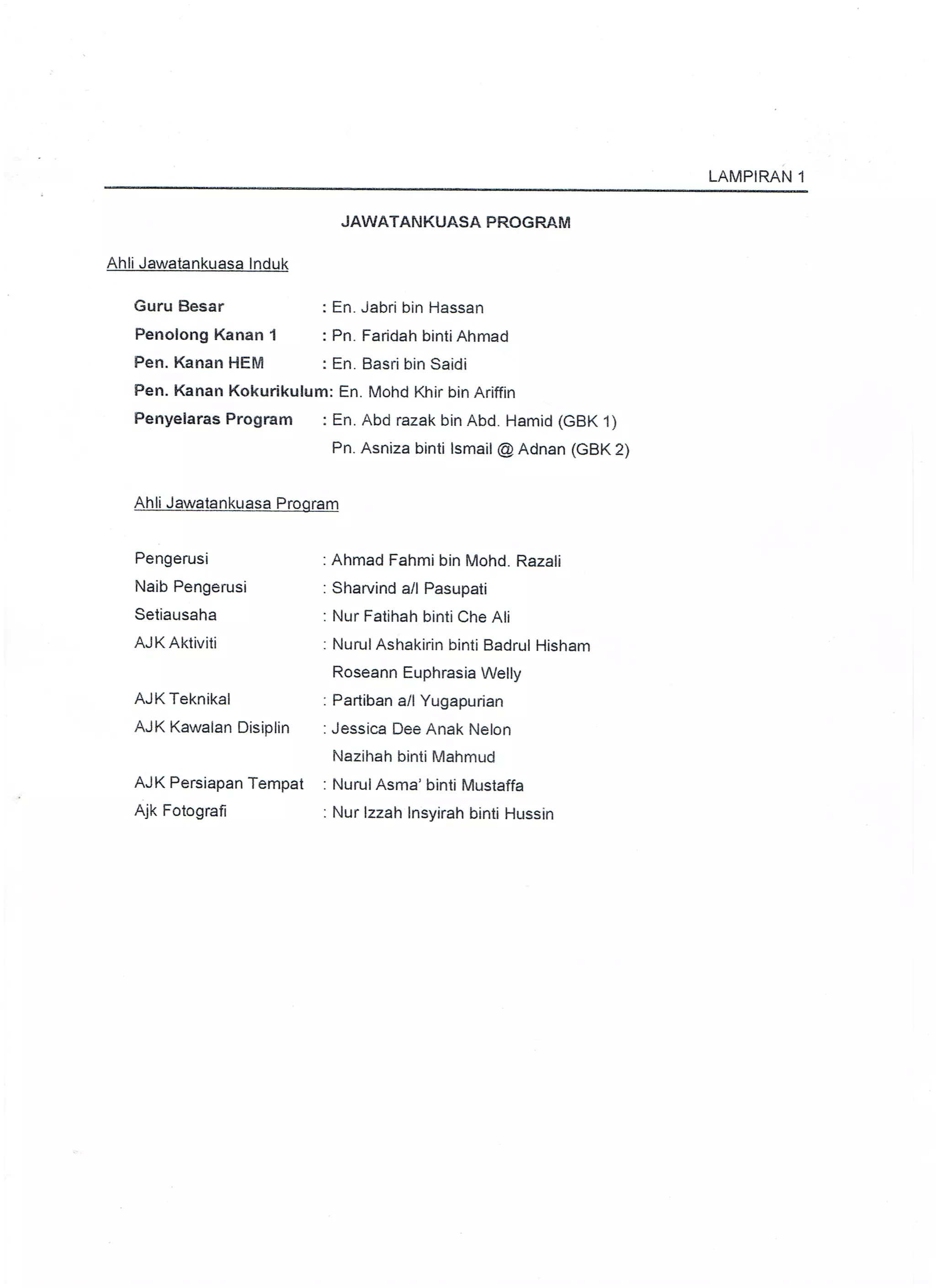 Contoh Kertas Kerja Program Bijak Itu Selamat | PDF