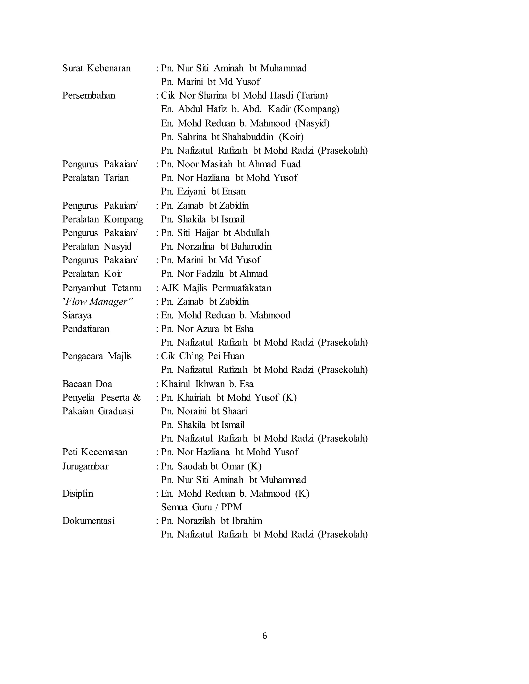 Kertas kerja program majlis graduasi 2016 | DOC