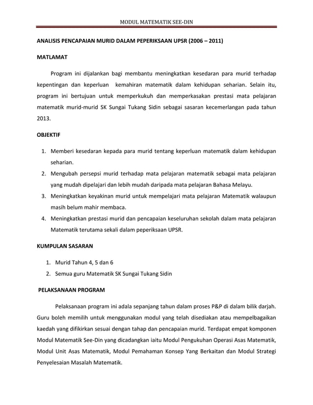 Kertas Kerja Program Peningkatan Akademik | DOCX
