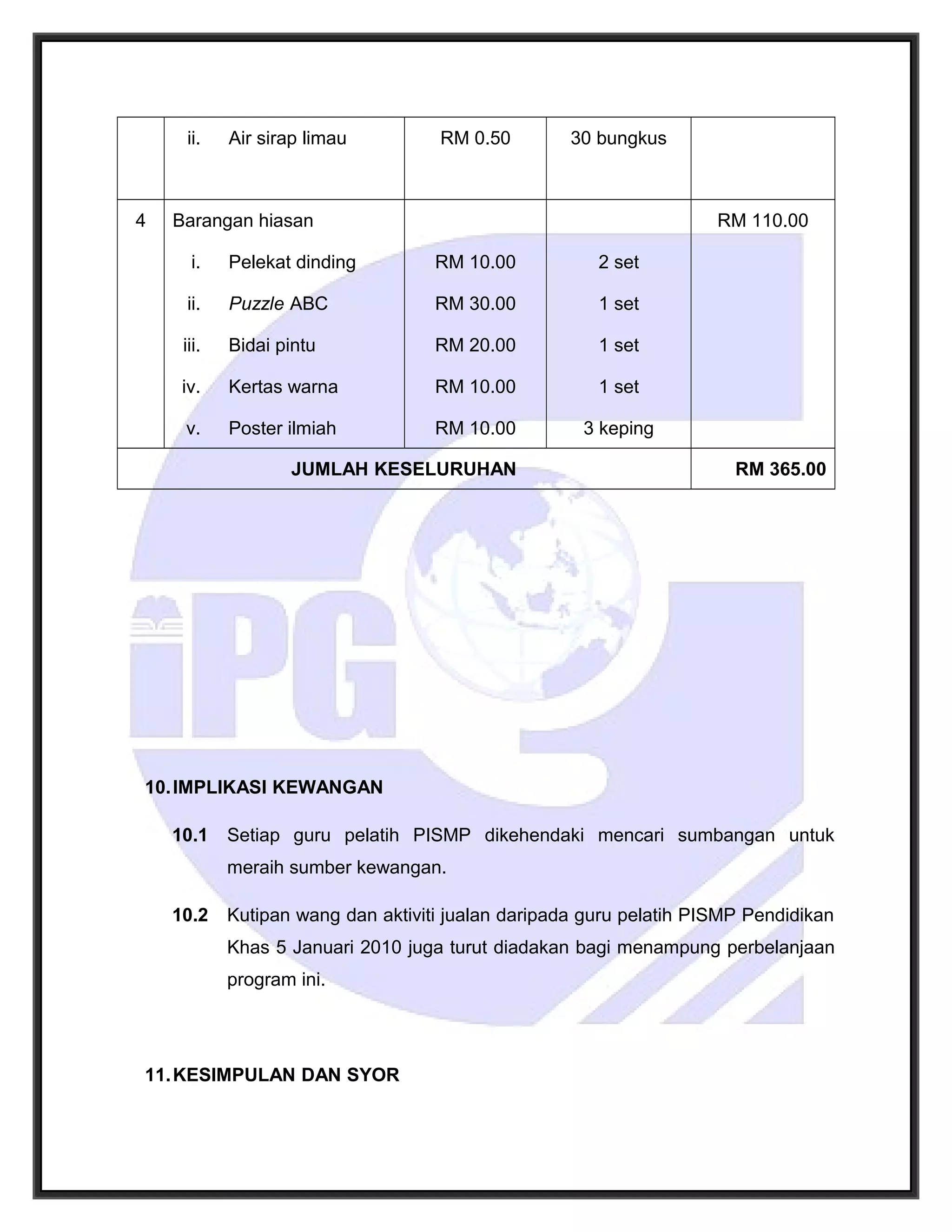 Kertas kerja program sayang disayang ,pdk seri mutiara higlighted | DOC