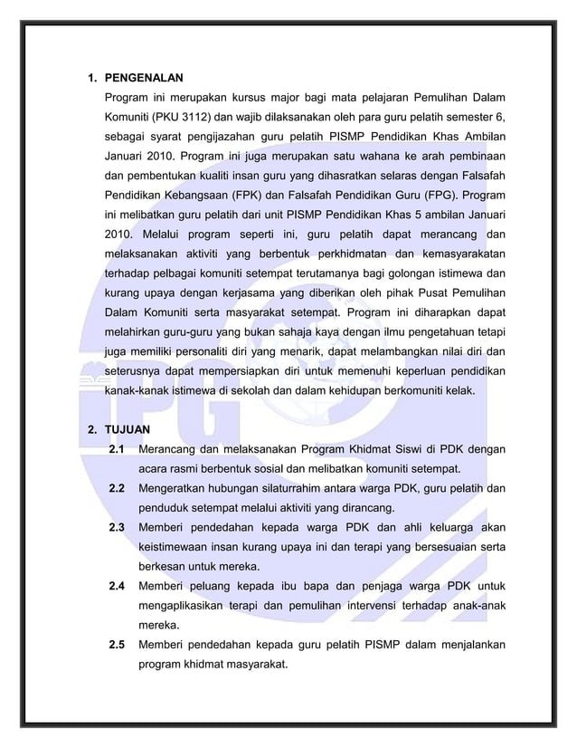 Kertas kerja program sayang disayang ,pdk seri mutiara higlighted | DOC