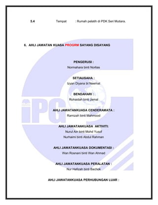 Kertas kerja program sayang disayang ,pdk seri mutiara higlighted | DOC