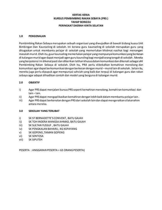 Kertas kerja prs | DOCX