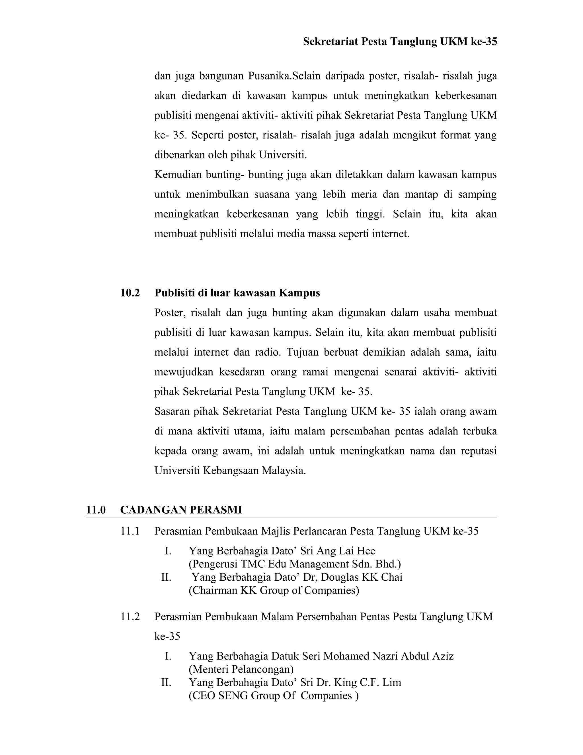 Kertas Kerja Pesta Tanglung UKM ke-35 | DOC