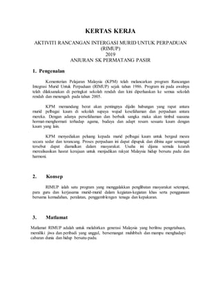 Kertas kerja rimup 2019 | DOCX