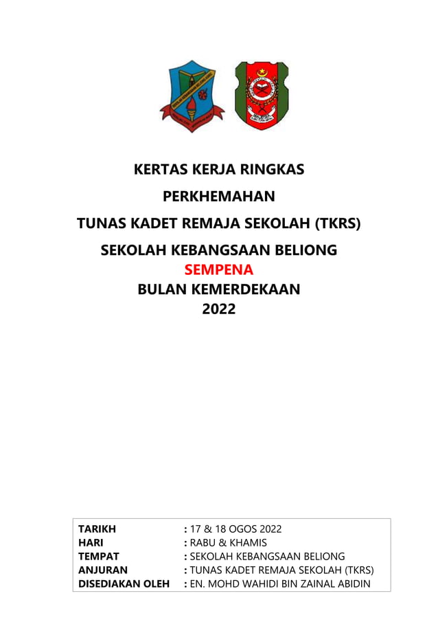 Kertas Kerja Ringkas Perkhemahan TKRS SK Beliong 2022.doc