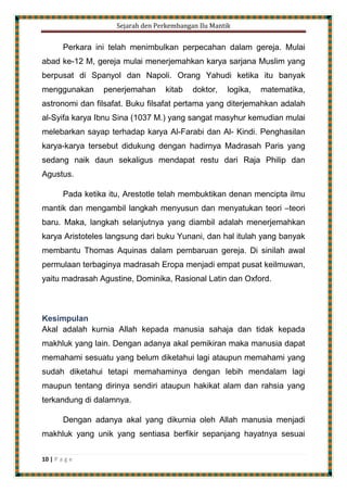 Kertas kerja sejarah dan perkembangan ilmu mantik | DOCX