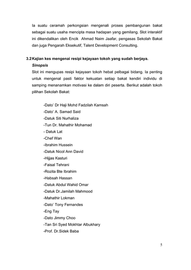 Kertas Kerja Seminar Apa Bakat Saya | PDF