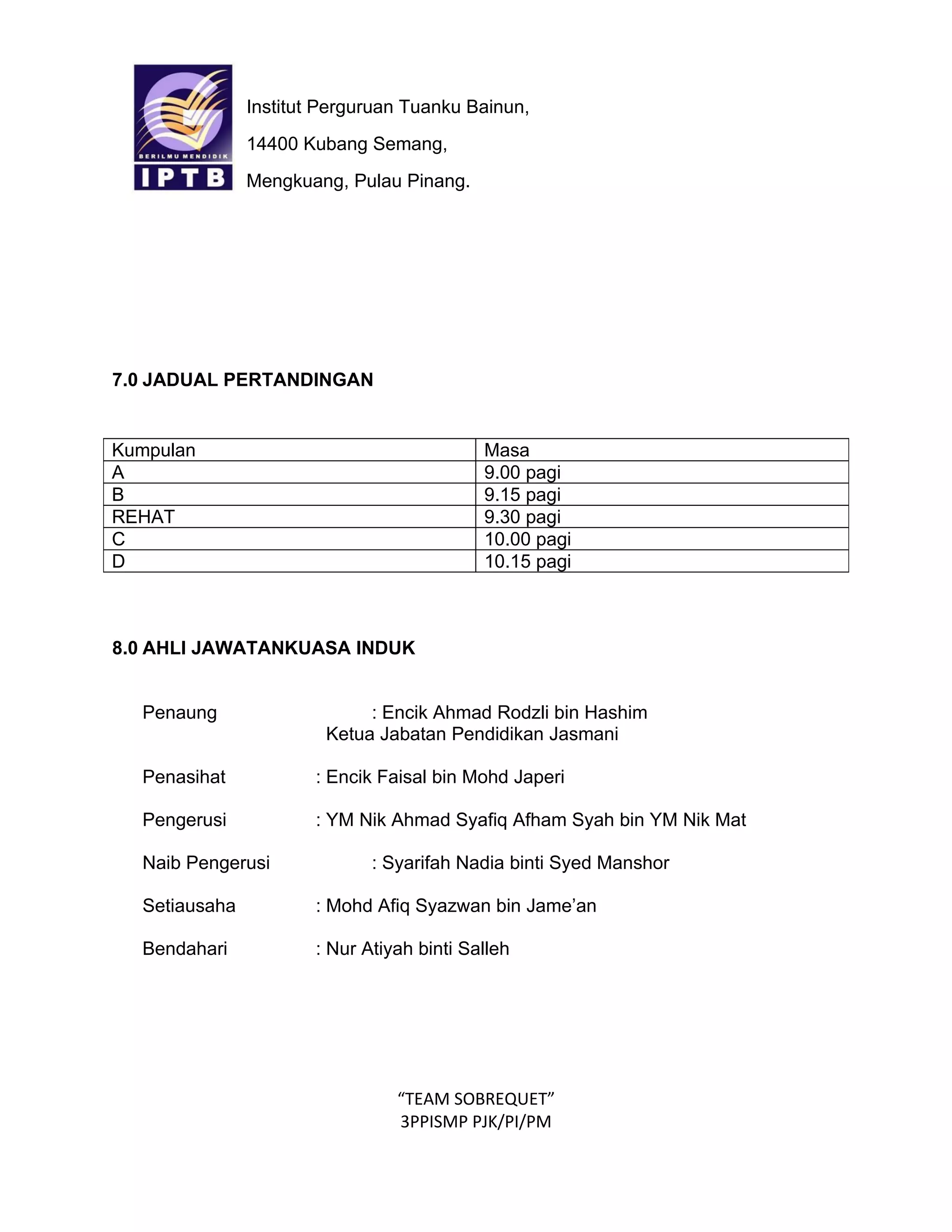 Kertas kerja senaman kalistenik | DOC