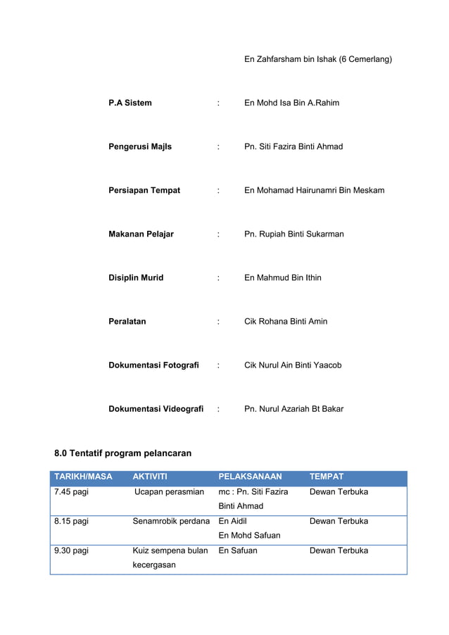 Kertas kerja senamrobik | DOCX