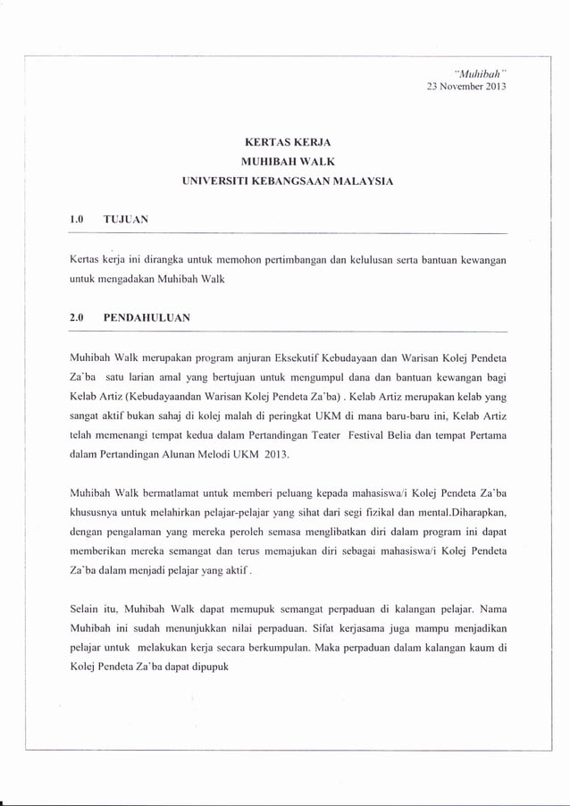 Kertas kerja muhibbah walk | PDF