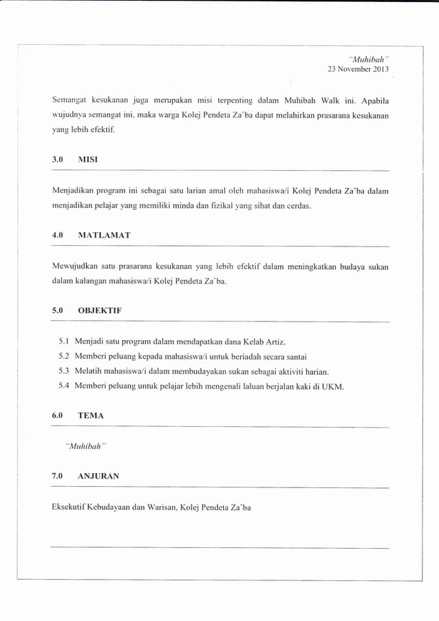 Kertas kerja muhibbah walk | PDF