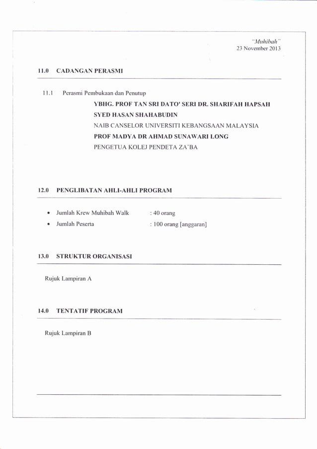 Kertas kerja muhibbah walk | PDF