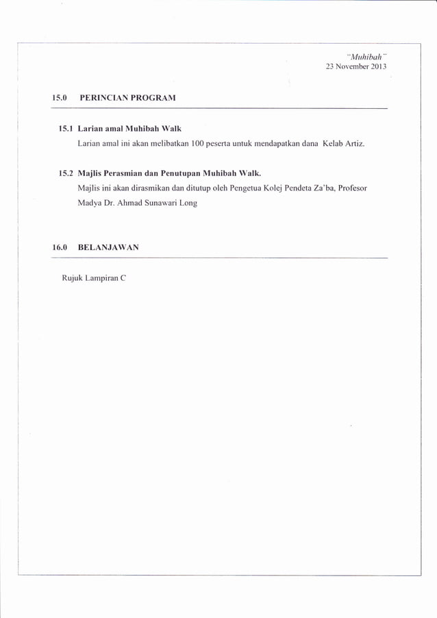 Kertas kerja muhibbah walk | PDF