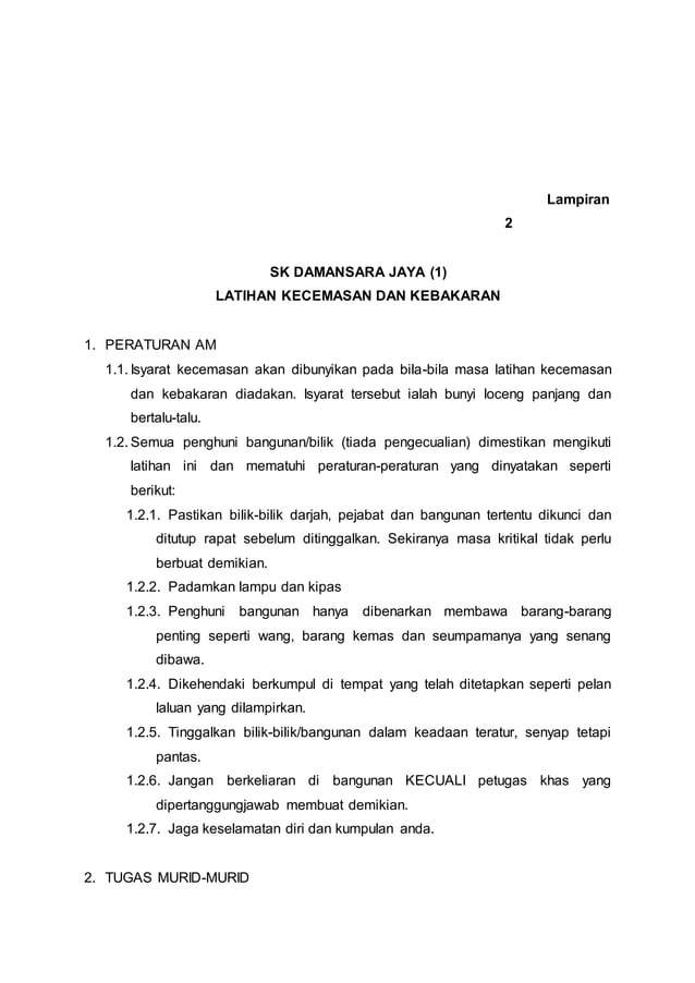Kertas kerja surat latihan kebakaran-bersama-bomba | DOCX