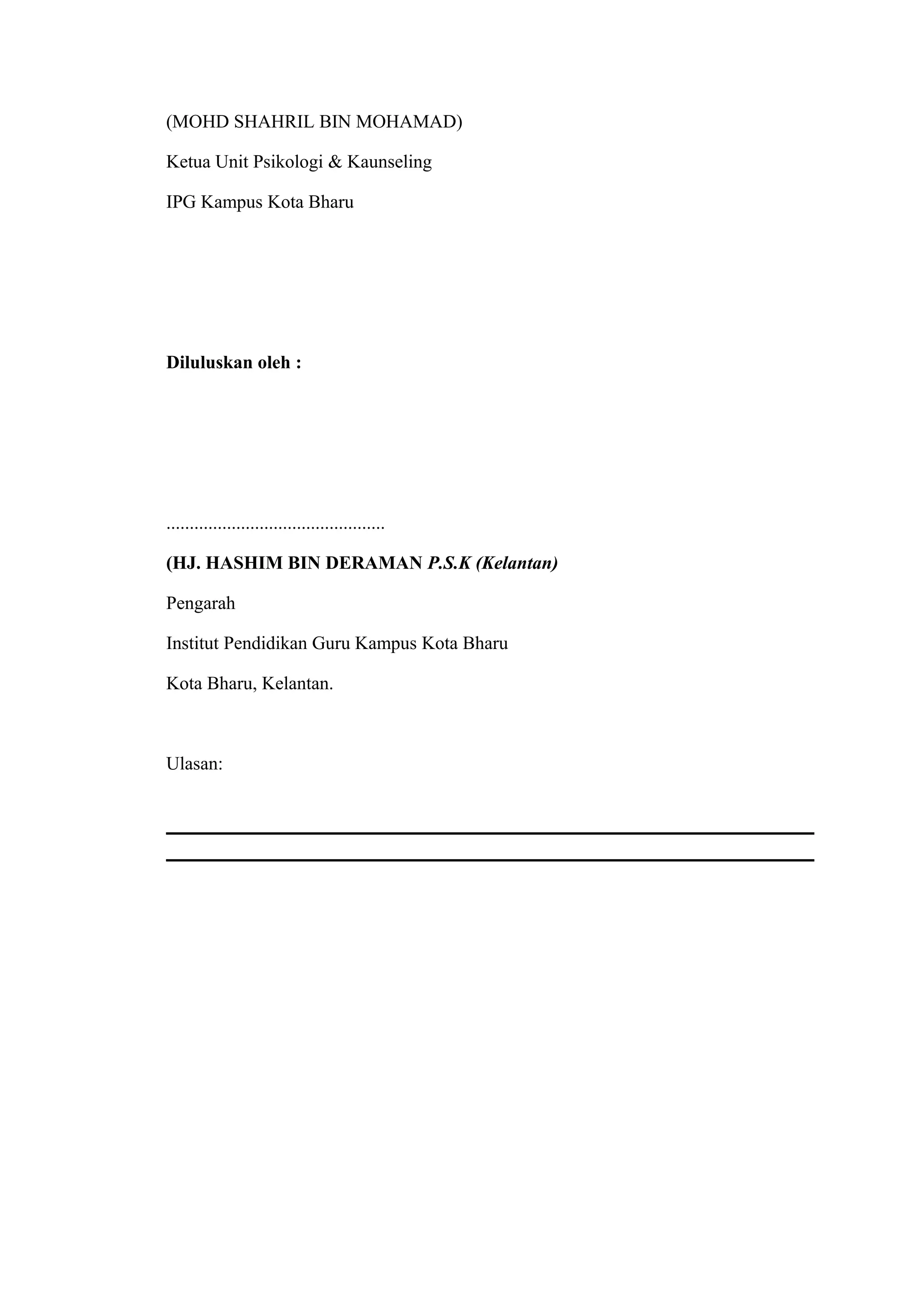 Kertas kerja team building staf sokongan 2019 | DOC