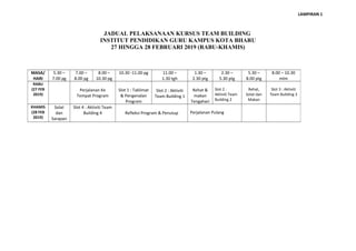 Kertas kerja team building staf sokongan 2019 | DOC