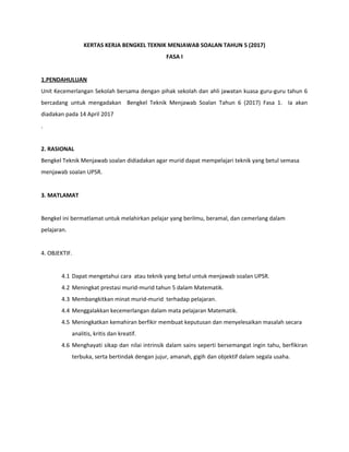 Kertas kerja teknik menjawab t5 | PDF