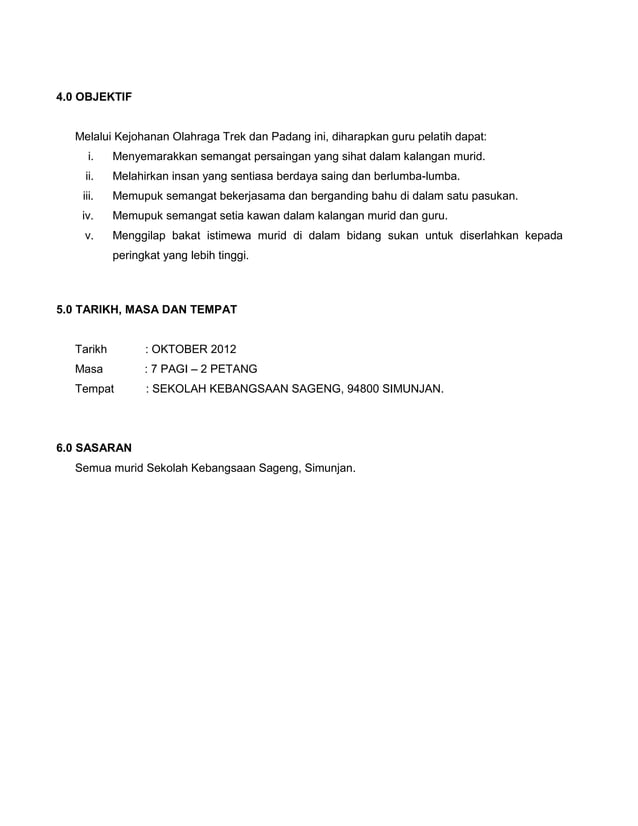 Kertas konsep sukan sekolah | DOCX