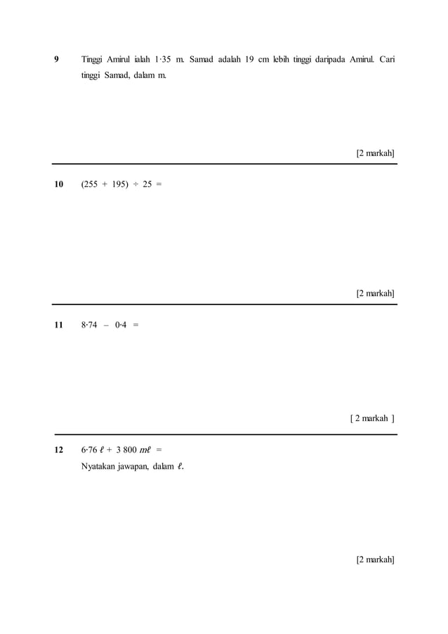 Kertas math thn 5(k2) | PDF