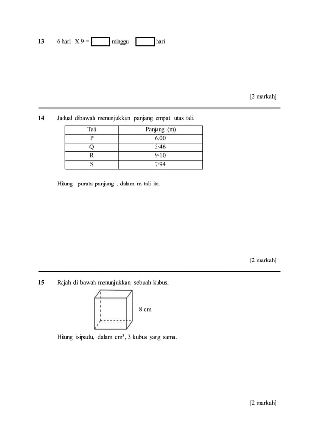 Kertas math thn 5(k2) | PDF
