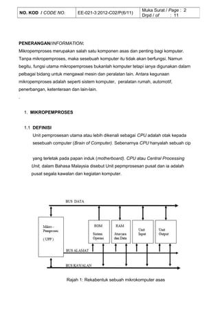 Kertas penerangan c02 Microprcessor | PDF