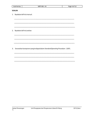 Kertas penerangan laporan | DOCX