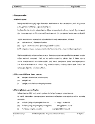Kertas penerangan laporan | DOCX